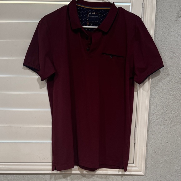Denim & Flower | Shirts | Denim Flower Deep Burgundy Polo Shirt | Poshmark